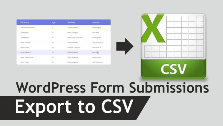 WordPress Form Submissions to CSV - WPWebsmartz